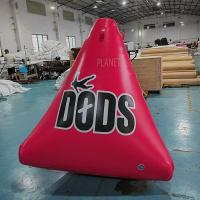 China Custom Logo Inflatable Triangle Water Buoy 1.5m PVC Floating Marker for Water Park for sale