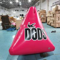China Custom Logo Inflatable Triangle Water Buoy 1.5m PVC Floating Marker for Water Park for sale