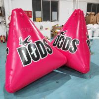 China Custom Logo Inflatable Triangle Water Buoy 1.5m PVC Floating Marker for Water Park for sale