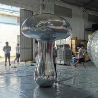 China Inflatable Mushroom Model 2.5m Height PVC Mirror Ball Christmas Decoration for sale