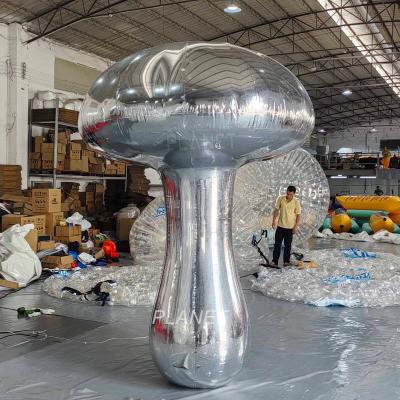 China Inflatable Mushroom Model 2.5m Height PVC Mirror Ball Christmas Decoration for sale
