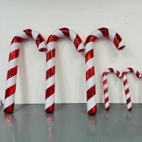 China Inflatable Candy Cane 1.2m 2.4m Giant Christmas Decor Reflective Mirror PVC for Holiday Display for sale