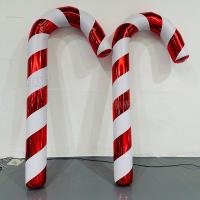 China Inflatable Candy Cane 1.2m 2.4m Giant Christmas Decor Reflective Mirror PVC for Holiday Display for sale