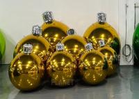 China Giant Inflatable Mirror Ball 200cm Reflective PVC Double Layer Party Decoration for sale