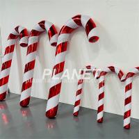 China Inflatable Candy Cane 1.2m 2.4m Giant Christmas Decor Reflective Mirror PVC for Holiday Display for sale