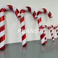 China Inflatable Candy Cane 1.2m 2.4m Giant Christmas Decor Reflective Mirror PVC for Holiday Display for sale