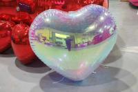 China Customizable Inflatable Mirror Heart Ball 40-400cm PVC Reflective Decoration for Outdoor Events for sale