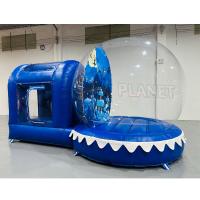 China 3m Christmas Inflatable Snow Globe Photo Booth with Jumping Bouncing Tunnel Customizable for sale