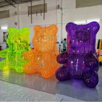 China Custom Colorful PVC Inflatable Transparent Bear Decoration 1.2m to 3.0m for sale