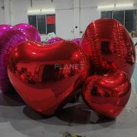 China Double Layer Reflective PVC Giant Inflatable Heart For Decoration for sale