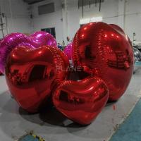 China Double Layer Reflective PVC Giant Inflatable Heart For Decoration for sale