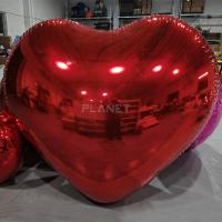 China Double Layer Reflective PVC Giant Inflatable Heart For Decoration for sale