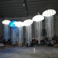 China Hanging Colorful LED Light Inflatable Jellyfish Balloon 1m Diameter 2.5m Height for Decoration for sale
