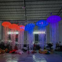China Hanging Colorful LED Light Inflatable Jellyfish Balloon 1m Diameter 2.5m Height for Decoration for sale