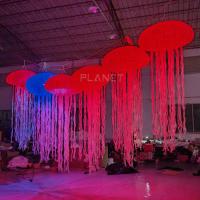 China Hanging Colorful LED Light Inflatable Jellyfish Balloon 1m Diameter 2.5m Height for Decoration for sale
