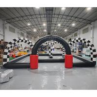 China Inflatable Bumper Car Race Track 6x6m PVC Go Kart Arena for Outdoor Sports for sale