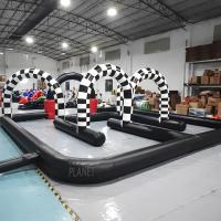 China Inflatable Bumper Car Race Track 6x6m PVC Go Kart Arena for Outdoor Sports for sale