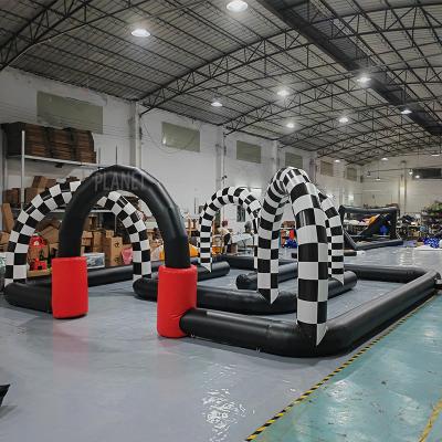 China Inflatable Bumper Car Race Track 6x6m PVC Go Kart Arena for Outdoor Sports for sale
