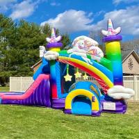 China Commercial Unicorn Inflatable Bounce House 32ft x 16ft Heavy Duty PVC for sale
