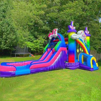 China Commercial Unicorn Inflatable Bounce House 32ft x 16ft Heavy Duty PVC for sale
