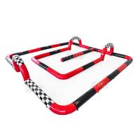 China Portable PVC Inflatable Go Kart Track 20x15m Customizable Race Car Track for sale