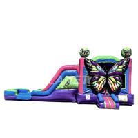 China Commercial PVC 0.55mm Dual Slide Butterfly Inflatable Bounce House Combo for sale