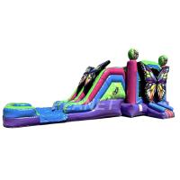China Commercial PVC 0.55mm Dual Slide Butterfly Inflatable Bounce House Combo for sale