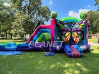 China Commercial PVC 0.55mm Dual Slide Butterfly Inflatable Bounce House Combo for sale