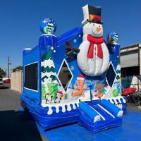 China Custom PVC Snowman Inflatable Bouncy Castle 0.55mm with Blower and Repair Kit for sale