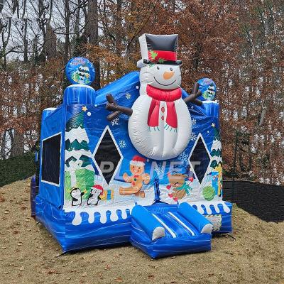 China Custom PVC Snowman Inflatable Bouncy Castle 0.55mm with Blower and Repair Kit for sale