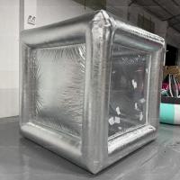 China Portable 2.4m Inflatable Cash Cube Photo Booth 210D Oxford Fabric Money Grabber Machine for sale