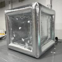 China Portable 2.4m Inflatable Cash Cube Photo Booth 210D Oxford Fabric Money Grabber Machine for sale