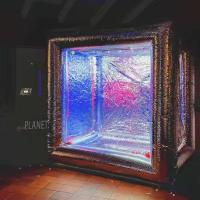China Portable 2.4m Inflatable Cash Cube Photo Booth 210D Oxford Fabric Money Grabber Machine for sale
