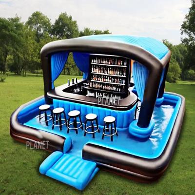 China Commercial PVC Inflatable Floating Pool Bar 6 Person Custom Size for Rental Events for sale