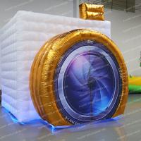 China Camera Shape Portable Inflatable Photo Booth 3m x 3m with LED Lights for Party Events for sale