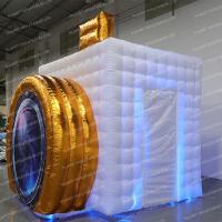 China Camera Shape Portable Inflatable Photo Booth 3m x 3m with LED Lights for Party Events for sale