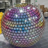 China Inflatable Mirror Ball 0.6m-3m PVC Disco Ball Hanging Decoration for Wedding Party Event for sale