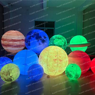 China Inflatable Hanging Planet Balloon 2m with LED Light for Party Decoration for sale