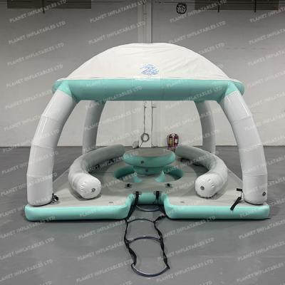 China Inflatable Floating Dock Island Platform 3.4x3.4m Drop Stitch Fabric for Yacht Leisure for sale