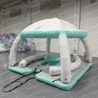 China Inflatable Floating Dock Island Platform 3.4x3.4m Drop Stitch Fabric for Yacht Leisure for sale