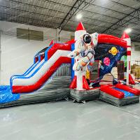 China Outdoor Inflatable Astronaut Bouncy Castle 8x4x3.8m PVC Tarpaulin for Party Rental Advertising for sale