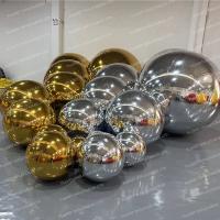 China Giant Hanging Silver Reflective Inflatable Mirror Ball 1m Diameter Indoor Decorative PVC Balloon for sale
