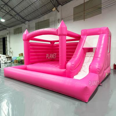 China Commercial Grade Pink Inflatable Bouncy Castle 16.4x14.7ft Jumping Castle with Blower for sale