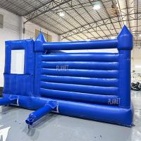 China Customized Commercial Blue Bouncy Castle 5m x 4.5m with Ball Pit and 0.55mm PVC for sale