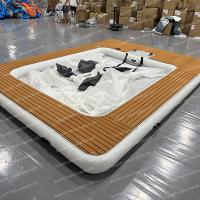 China Inflatable Yacht Pool 4x3m with Anti Jellyfish Net Foldable Removable Floating Ocean Swimming Pool for sale