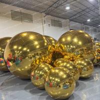 China Large Hanging Gold PVC Inflatable Mirror Ball 40cm to 400cm for Event Decoration for sale