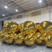 China Large Hanging Gold PVC Inflatable Mirror Ball 40cm to 400cm for Event Decoration for sale