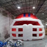 China Custom Inflatable American Football Helmet 15ft 20ft Outdoor Sports Tunnel Tent for sale
