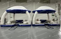 China Inflatable Floating Dock Island Platform 3.4m x 3.4m Water Tent for Party and Lake Use for sale