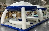 China Inflatable Floating Dock Island Platform 3.4m x 3.4m Water Tent for Party and Lake Use for sale